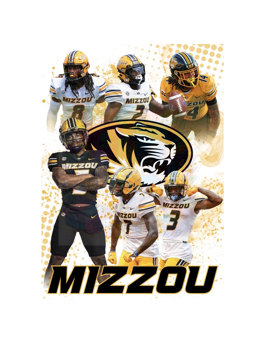 Mizzou Tigers Football Non-customizable Template - Etsy