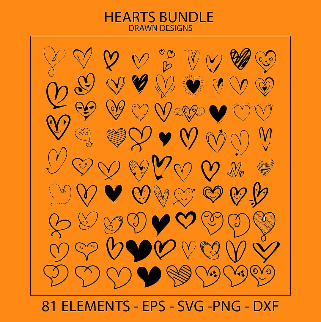 Heart Bundle,heart Cut File, Heart Cut Files, Digital Download, Heart ...