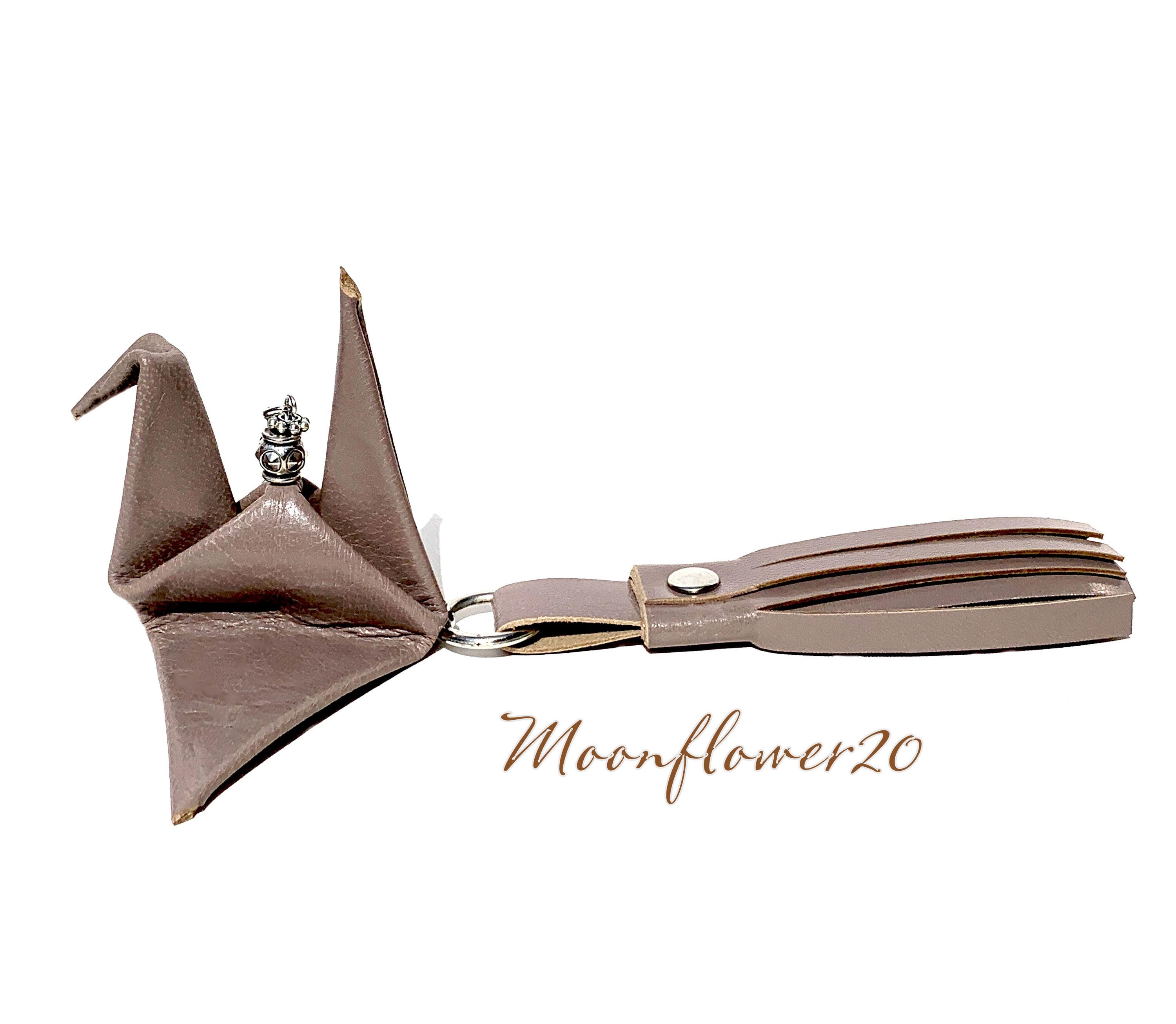 Genuine Leather Origami Crane Tassel – Handmade Zipper Pull, Purse ...