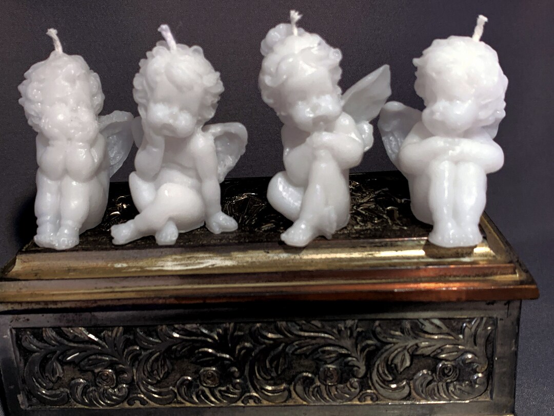 Set of 4 Handmade Angel White Candles Angelic White Candles - Etsy