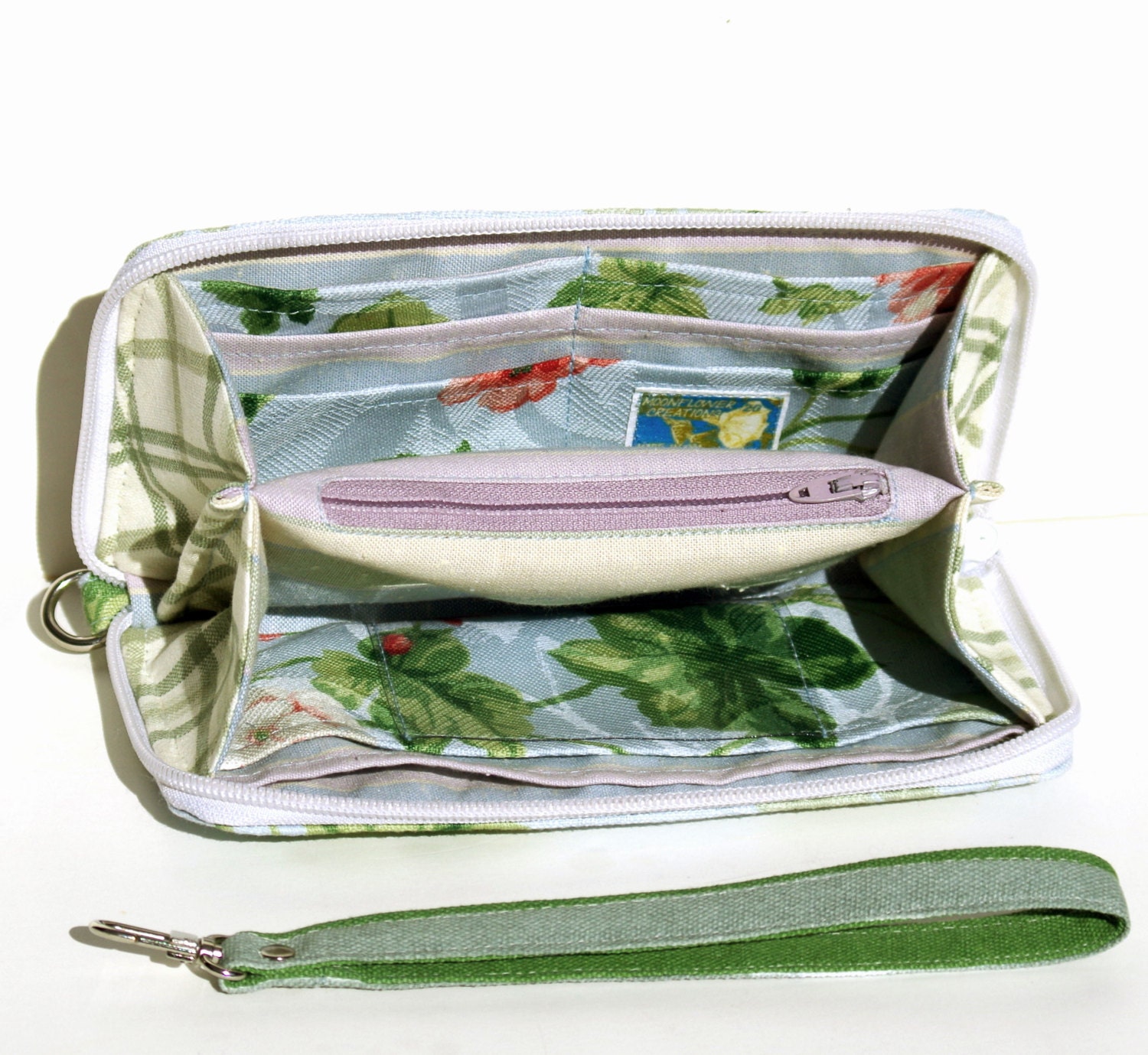 Pink Hydrangea Zip Around Wallet - Wristlet With Removable Strap ...