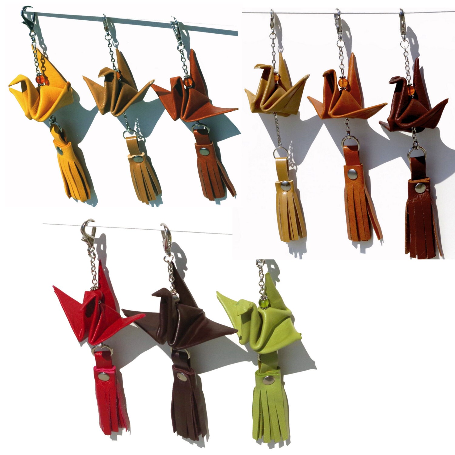 Choose Your Favorite Color Genuine Leather Origami Crane - Etsy