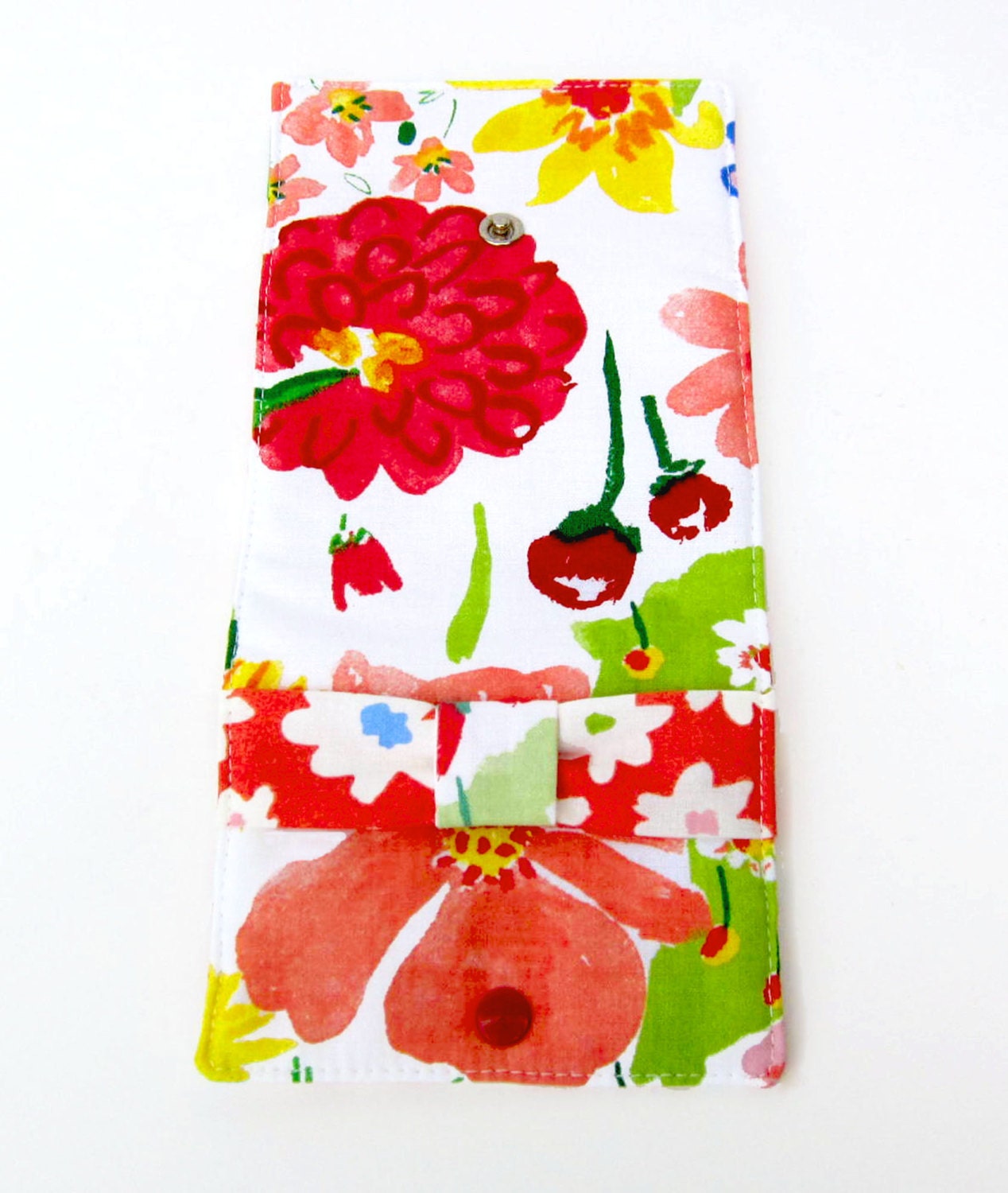 Red Poppy Flower Trifold Wallet With Bow Business Card - Etsy