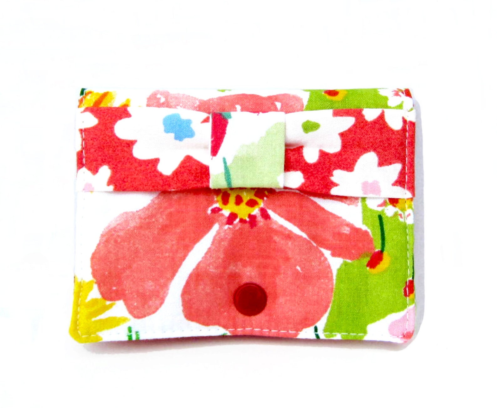 Red Poppy Flower Trifold Wallet With Bow Business Card - Etsy