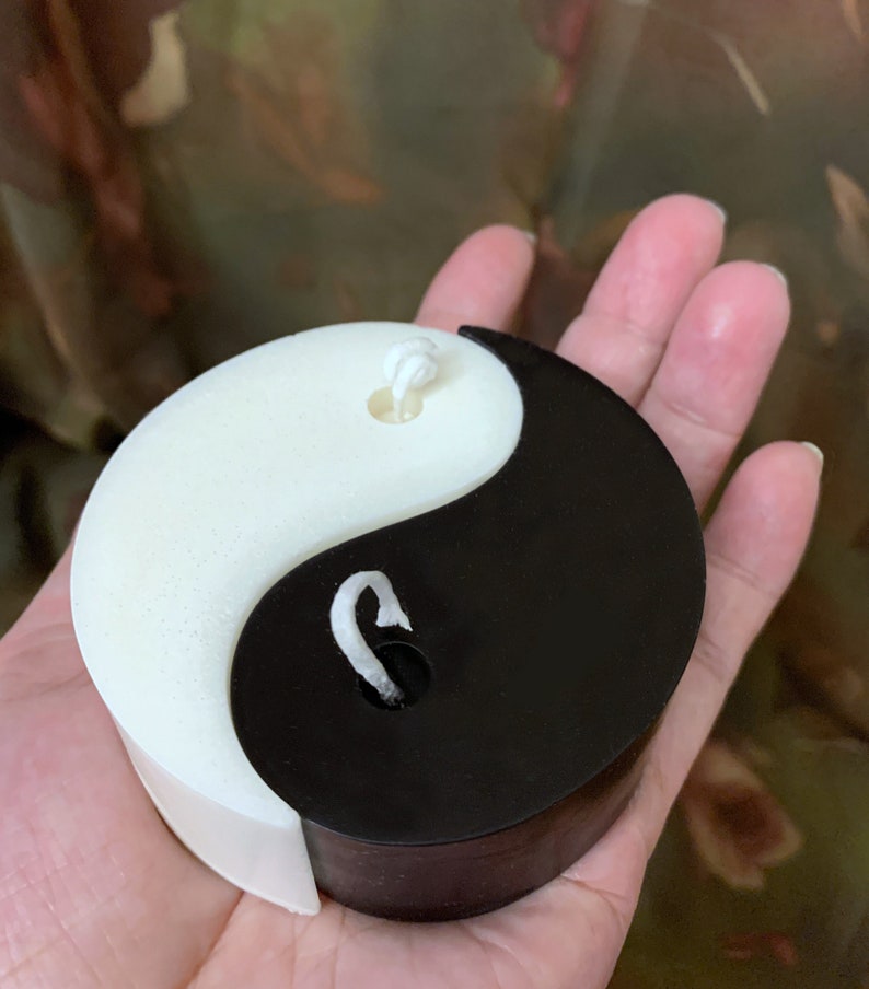 Yin Yang Candles - Pair of Red and Black or White and Black Dragon Blood Fragrance Oil Scented ...