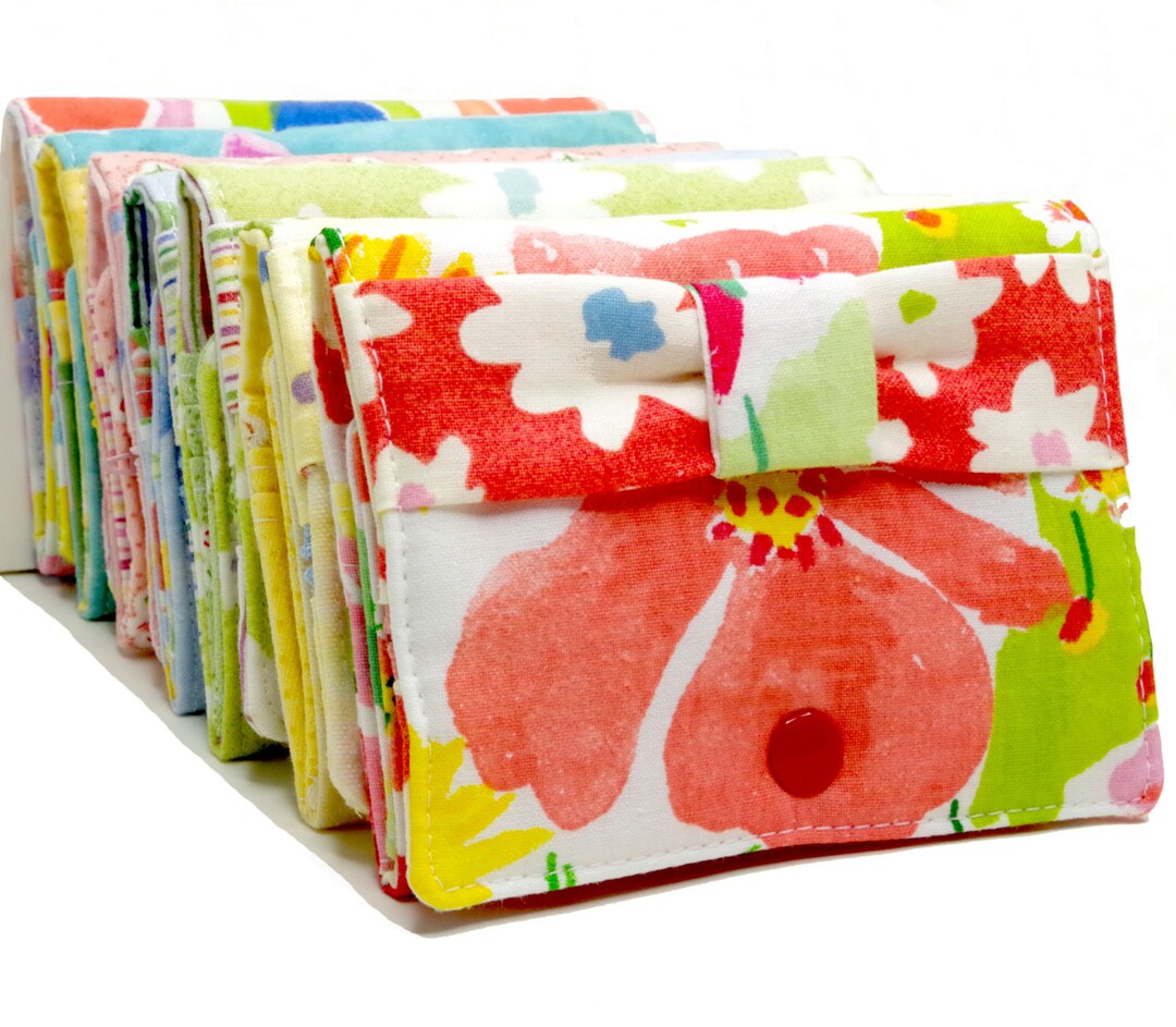 Red Poppy Flower Trifold Wallet With Bow Business Card Holder Gift Card ...