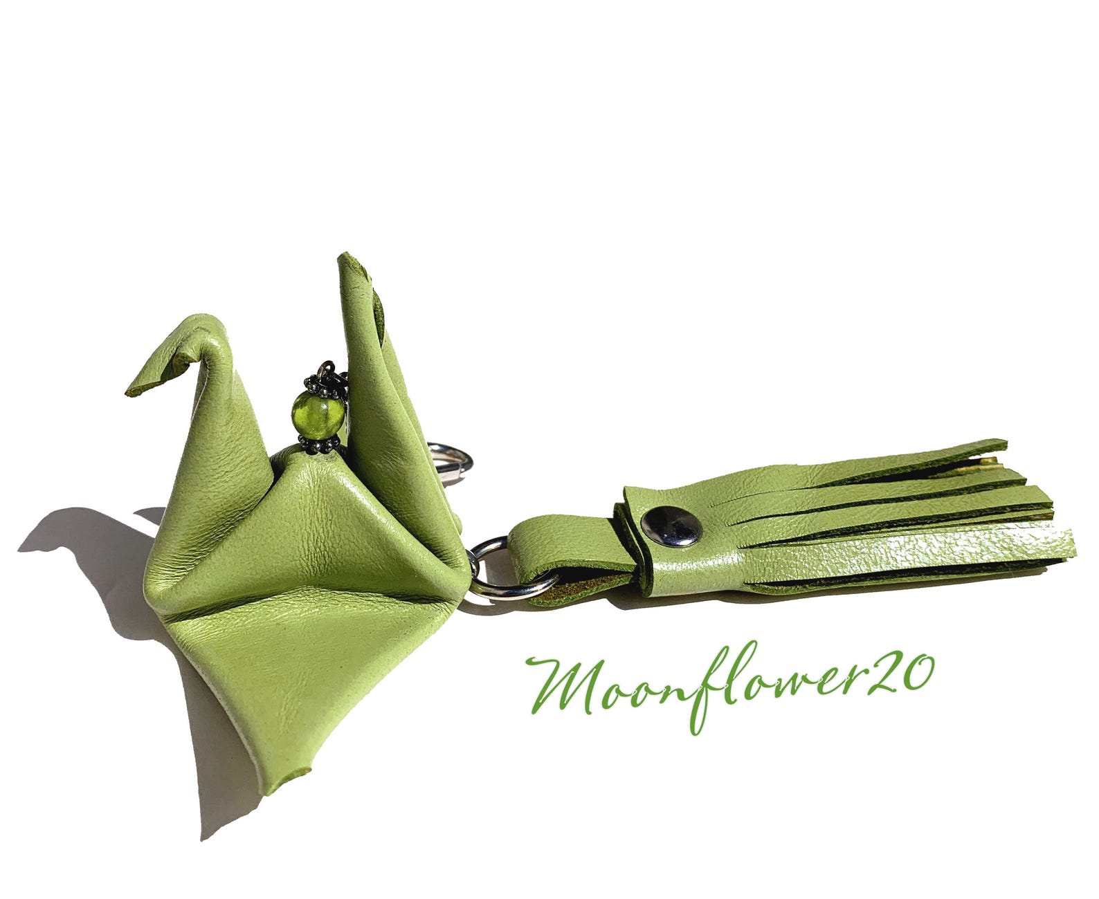 Genuine Leather Origami Crane Tassel – Handmade Zipper Pull, Purse ...