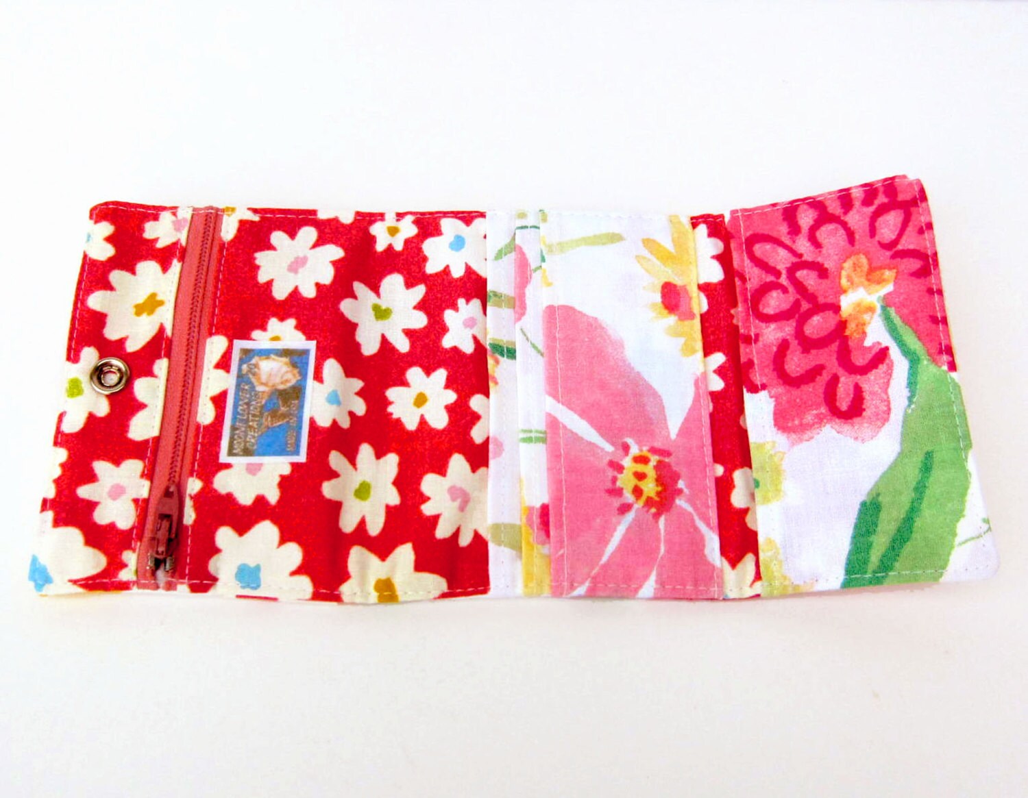 Red Poppy Flower Trifold Wallet With Bow Business Card - Etsy