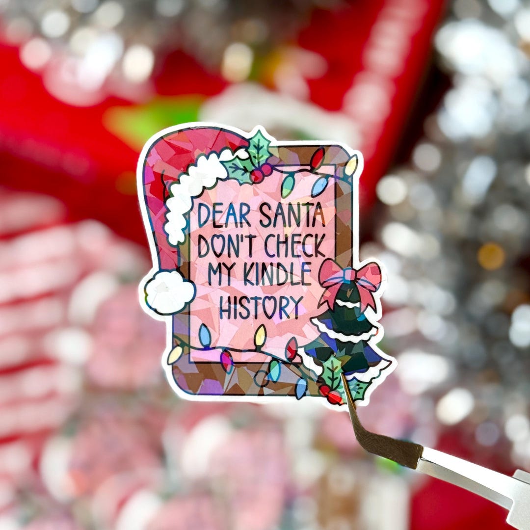 Dear Santa Smutty Kindle Sticker, Gifts for Readers, Christmas Sticker ...