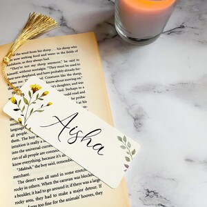 Personalized Floral Bookmark: Hand-lettered Custom Name Gifts, Wedding ...