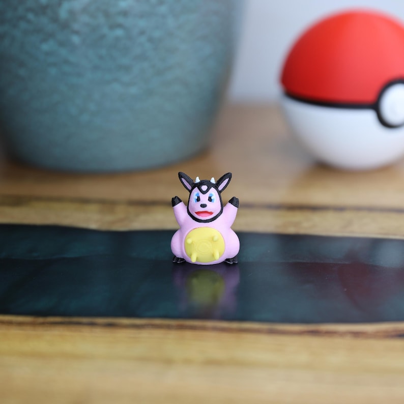 Chibi Miltank 3D Printed Figurine Cute Pokemon Model Keychain Option ...