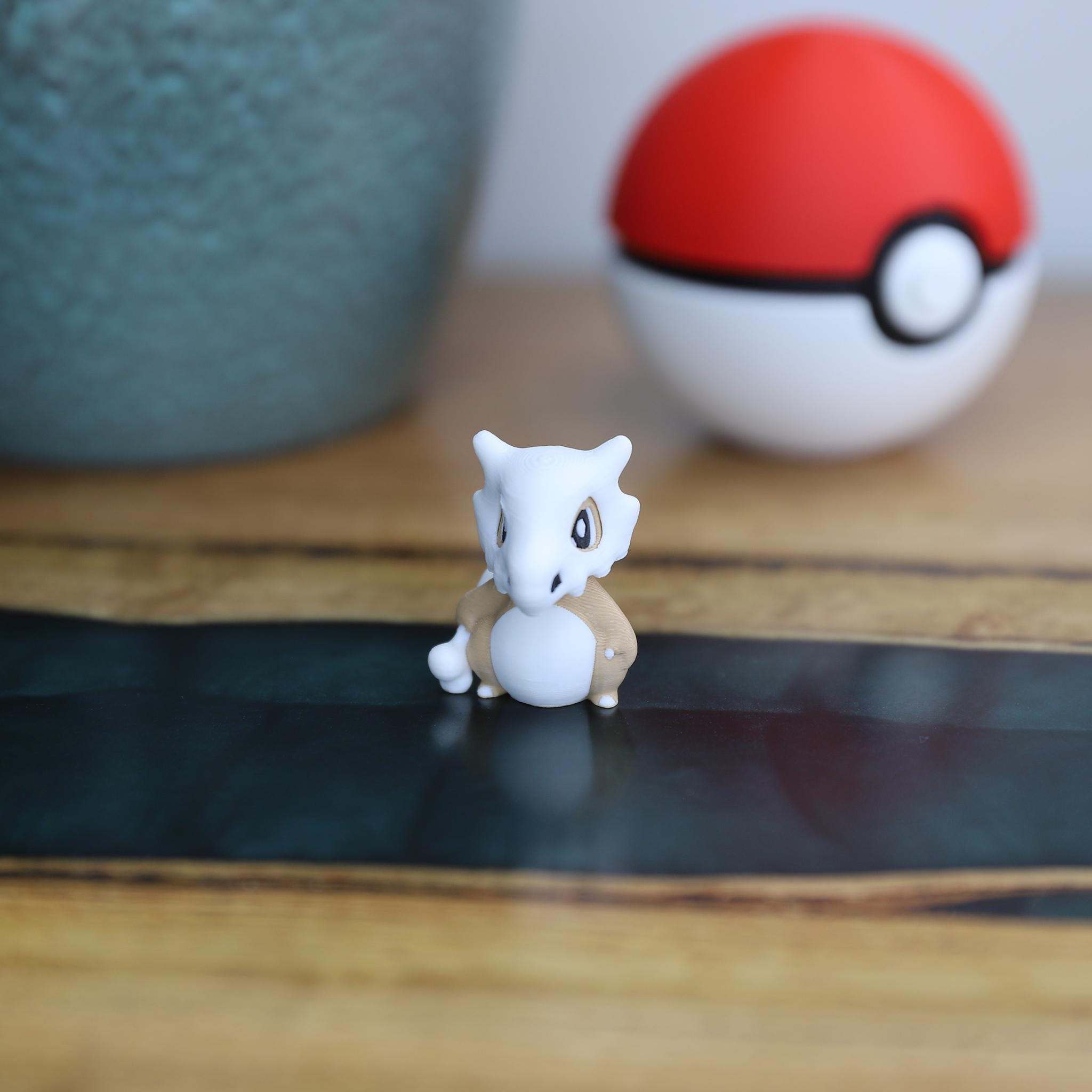 Chibi Cubone 3D Printed Figurine Cute Pokemon Model Keychain Option ...