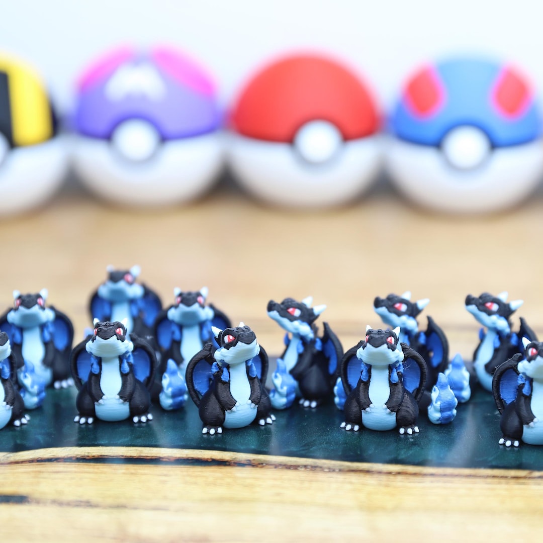 Chibi Mega Charizard X 3D Printed Figurine | Cute Pokemon Model ...