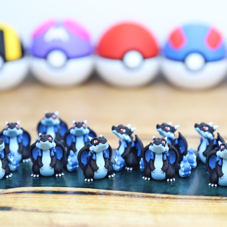 Chibi Mega Charizard X 3D Printed Figurine | Cute Pokemon Model ...