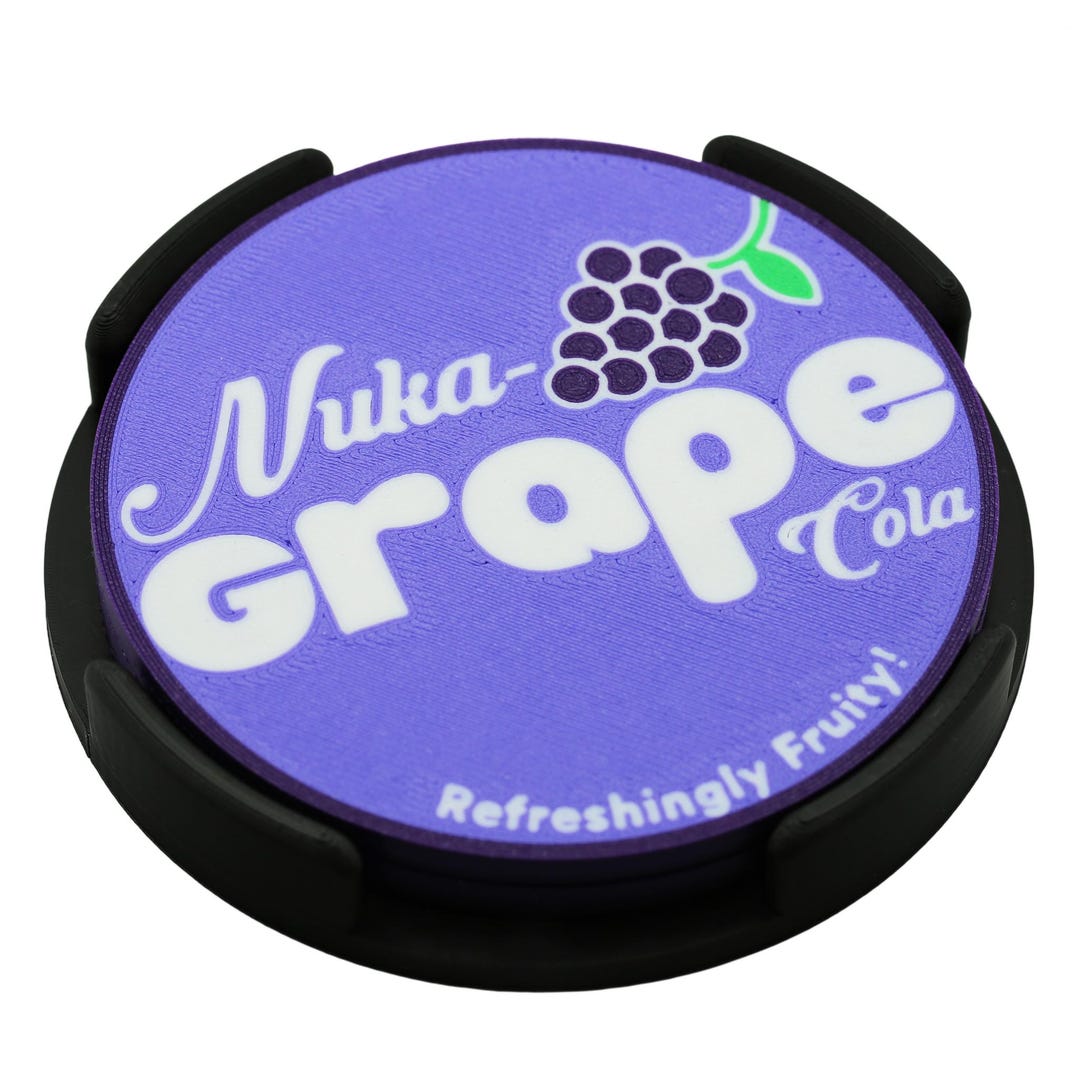 Nuka Cola Grape Coaster – 3D Printed Drink Coaster, Bar Decor, Gift for ...