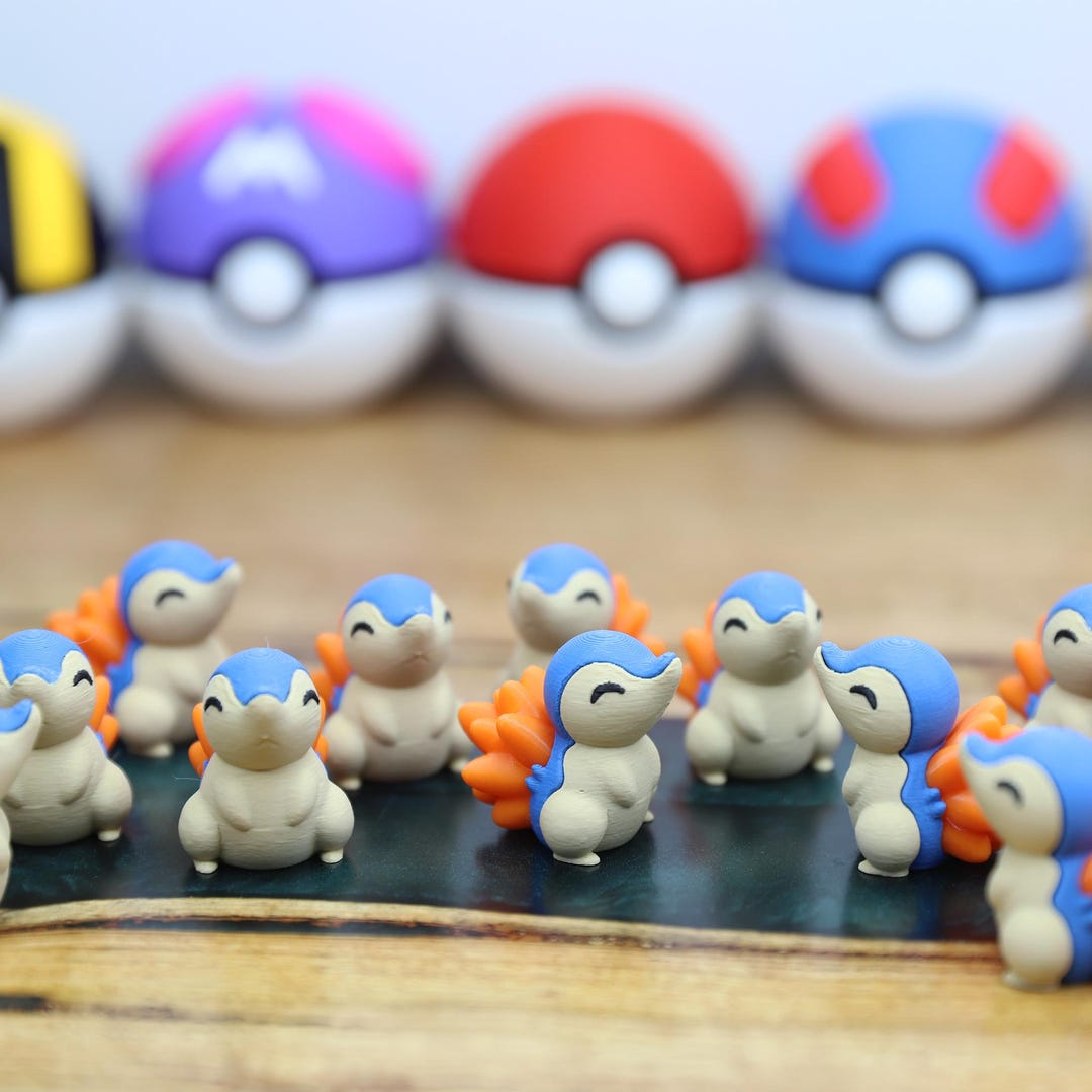 Chibi Cyndaquil 3D Printed Figurine Cute Pokemon Model Keychain Option ...