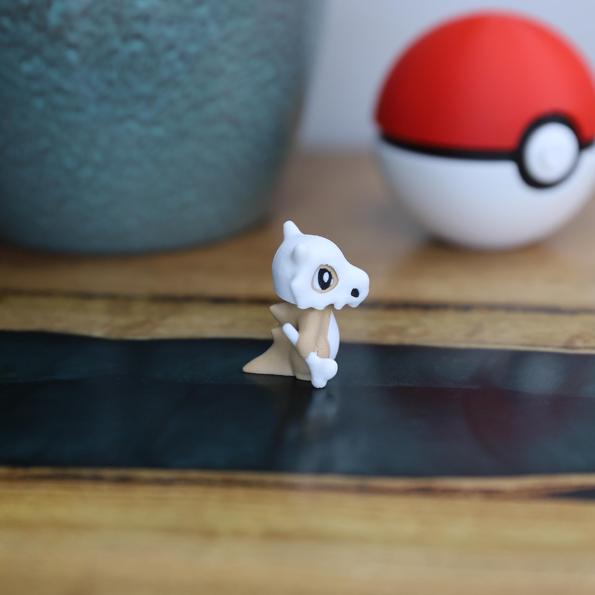Chibi Cubone 3D Printed Figurine Cute Pokemon Model Keychain Option ...