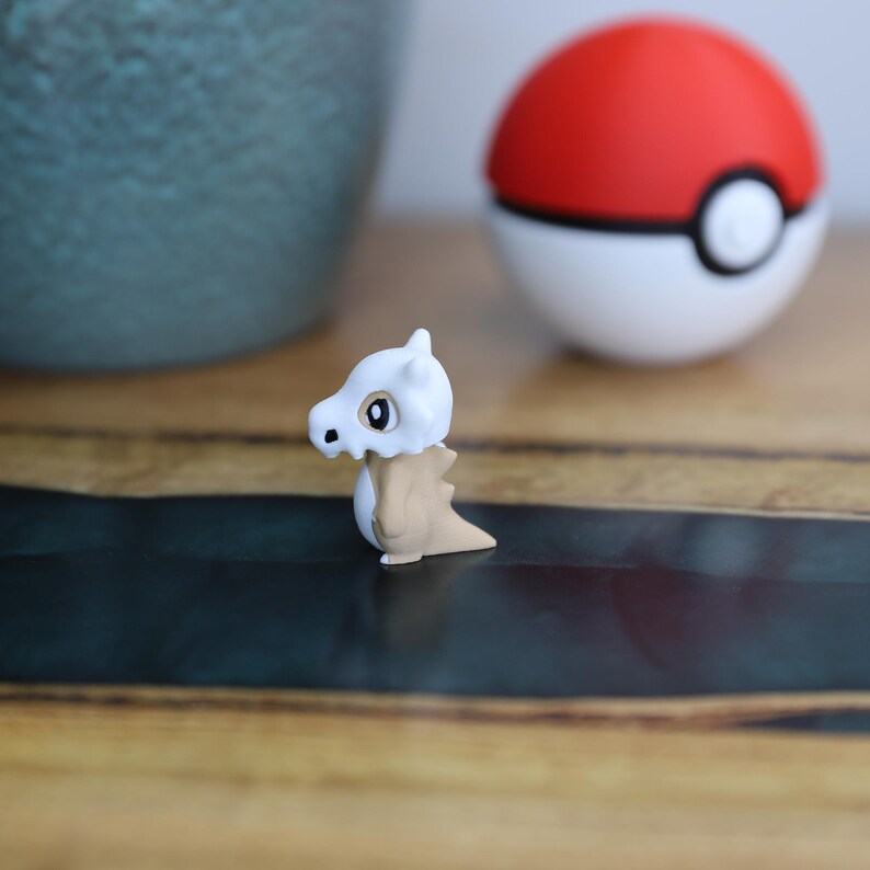 Chibi Cubone 3D Printed Figurine Cute Pokemon Model Keychain Option ...