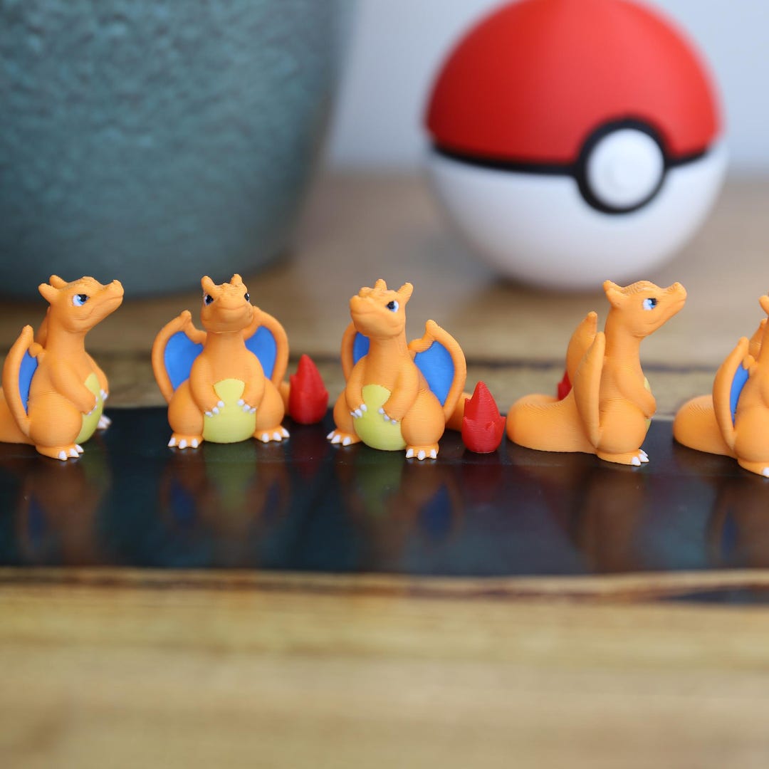 Chibi Charizard 3D Printed Figurine Cute Pokemon Model Keychain Option ...
