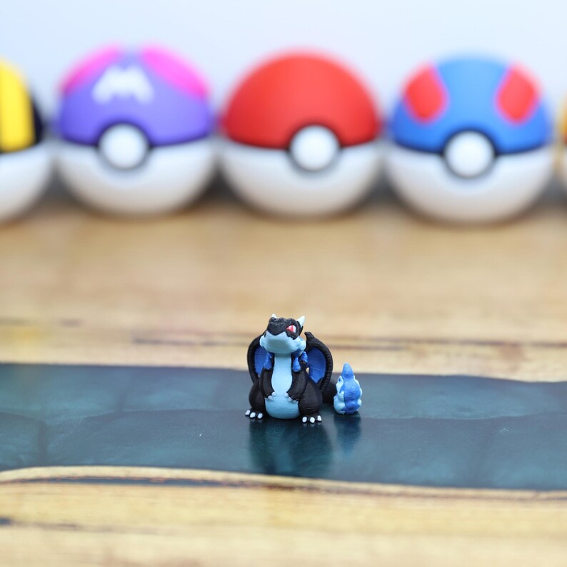 Chibi Mega Charizard X 3D Printed Figurine | Cute Pokemon Model ...