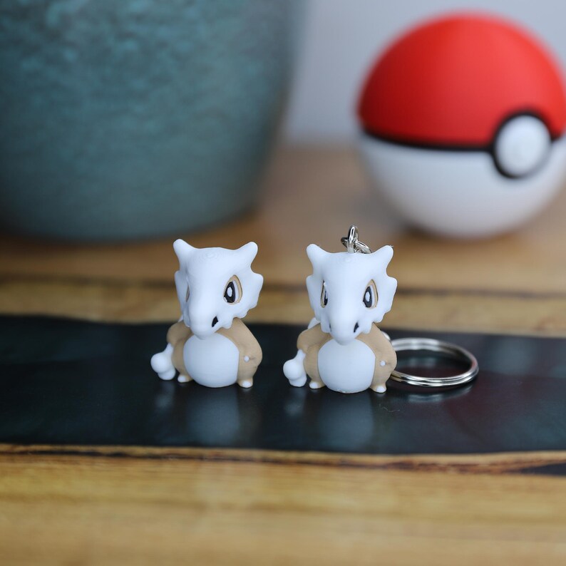 Chibi Cubone 3D Printed Figurine Cute Pokemon Model Keychain Option ...