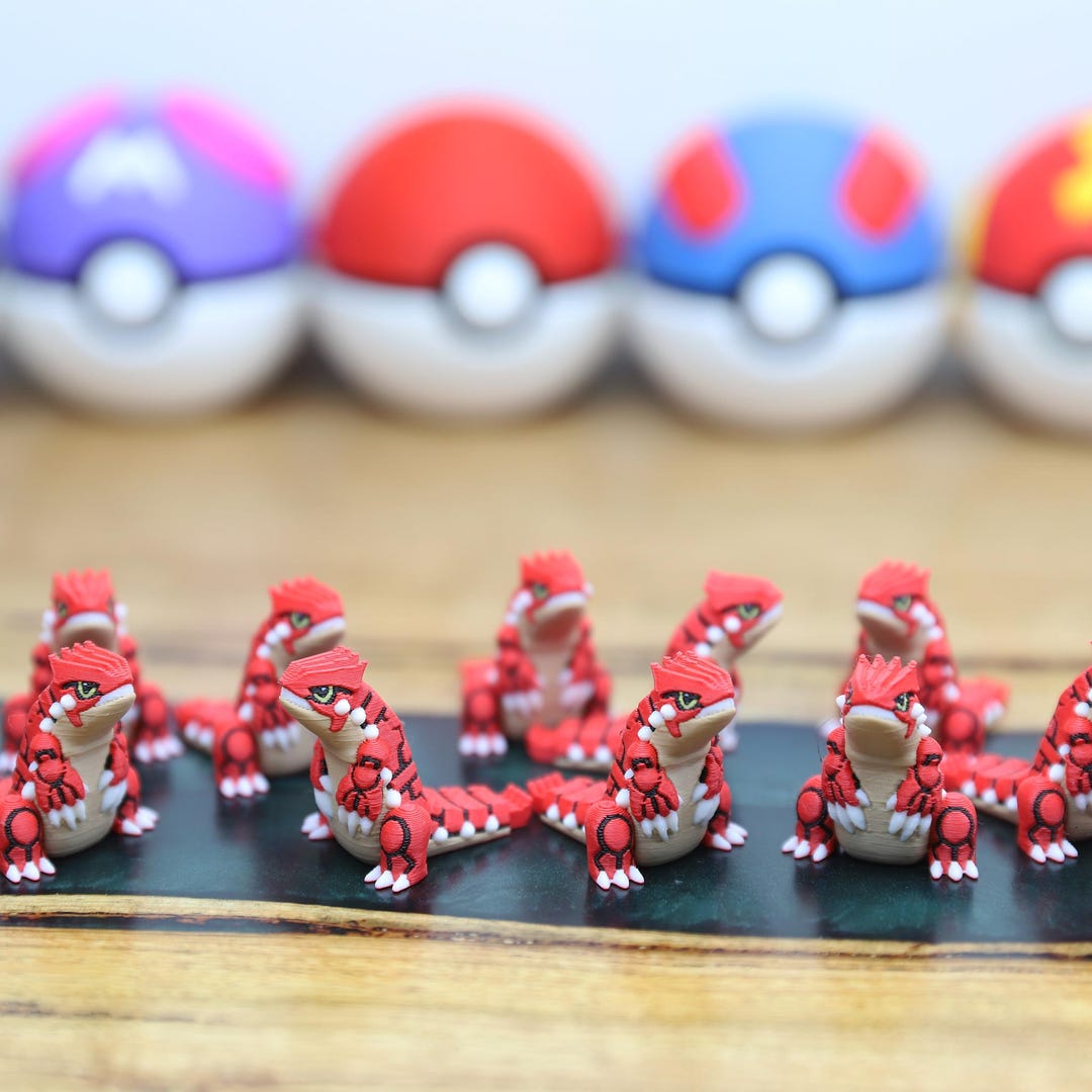 Chibi Groudon 3D Printed Figurine Cute Pokemon Model Keychain Option ...
