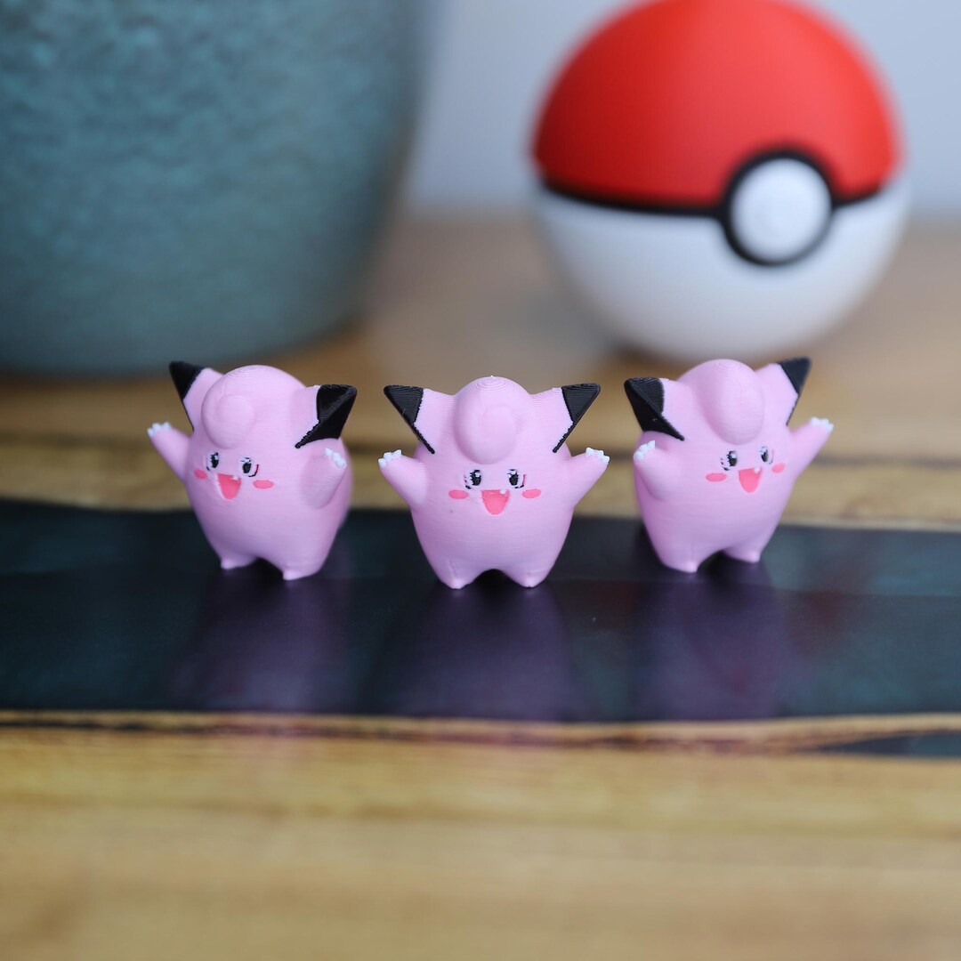 Chibi Clefairy 3D Printed Figurine Cute Pokemon Model Keychain Option ...