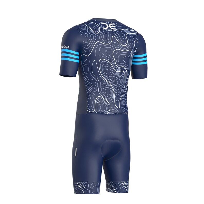Mens Cycling Tri Suit Half Sleeve Skin Suit Time Trial Short Sleeve ...