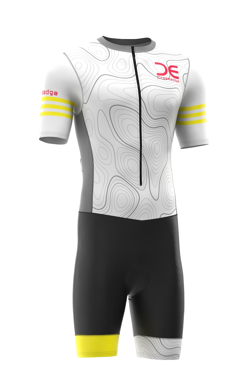 Mens Cycling Tri Suit Half Sleeve Skin Suit Time Trial Short Sleeve ...