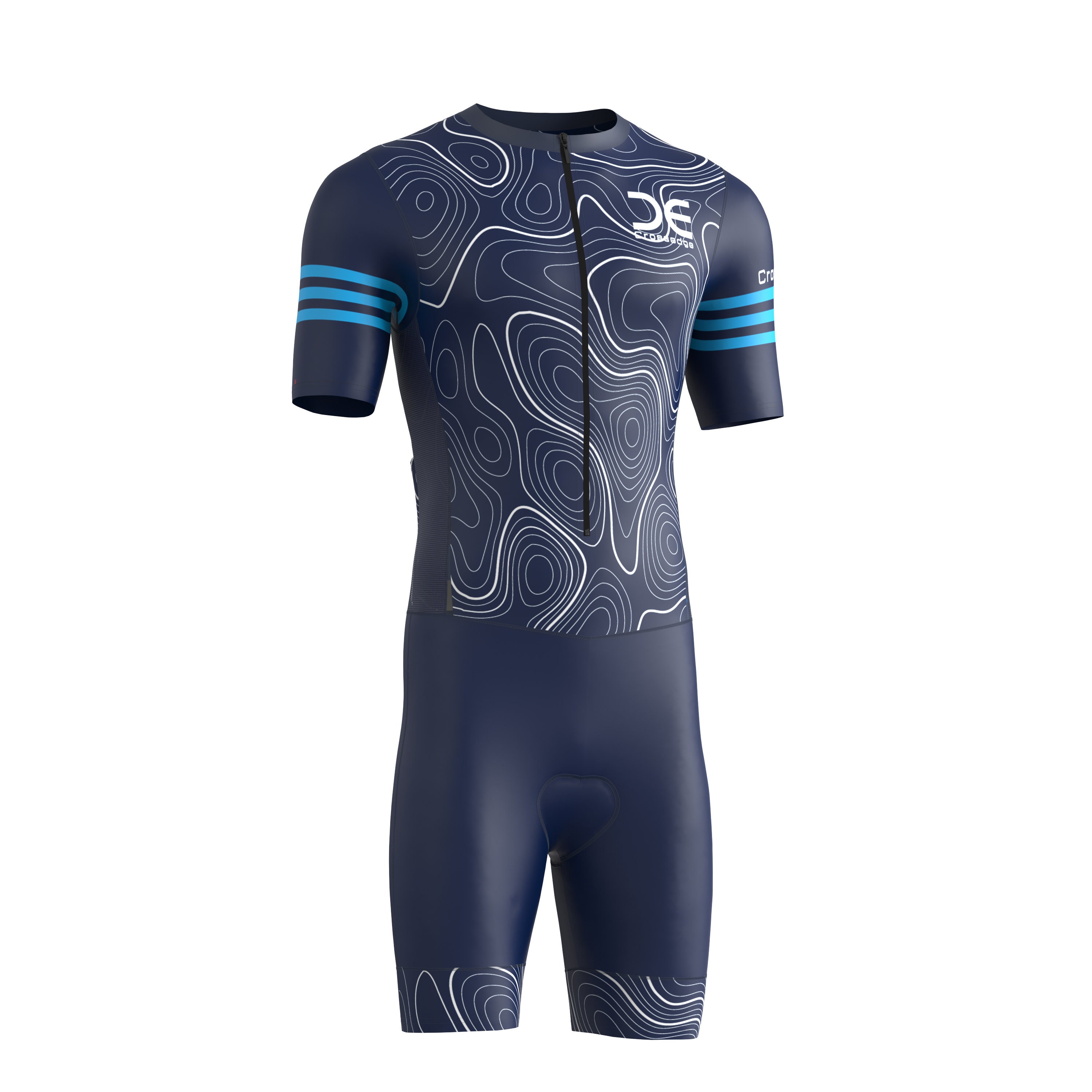 Mens Cycling Tri Suit Half Sleeve Skin Suit Time Trial Short Sleeve ...