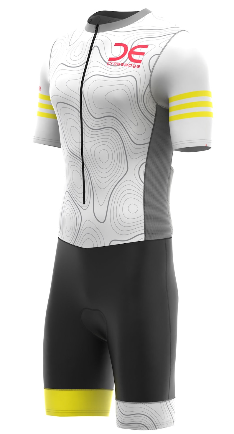 Mens Cycling Tri Suit Half Sleeve Skin Suit Time Trial Short Sleeve ...
