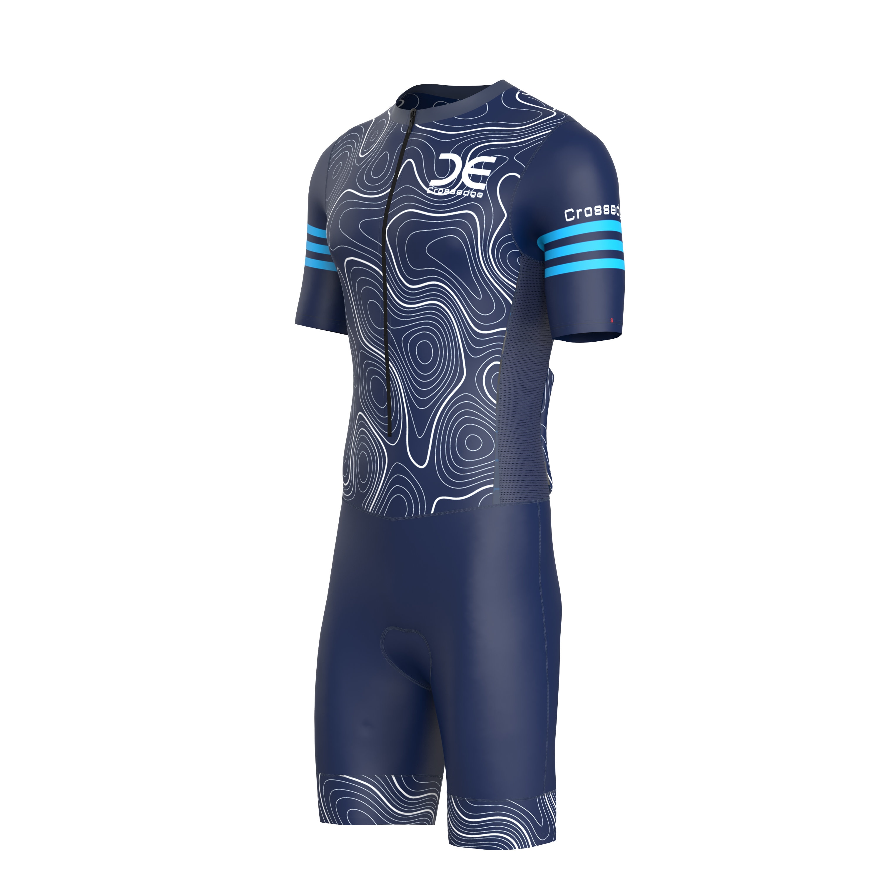 Mens Cycling Tri Suit Half Sleeve Skin Suit Time Trial Short Sleeve ...