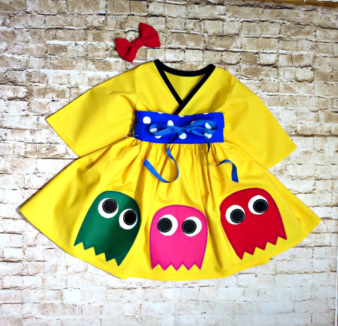 Pac Man Costume Cosplay Toddler Halloween Pac Man Ghost Ms Pacman Kids ...