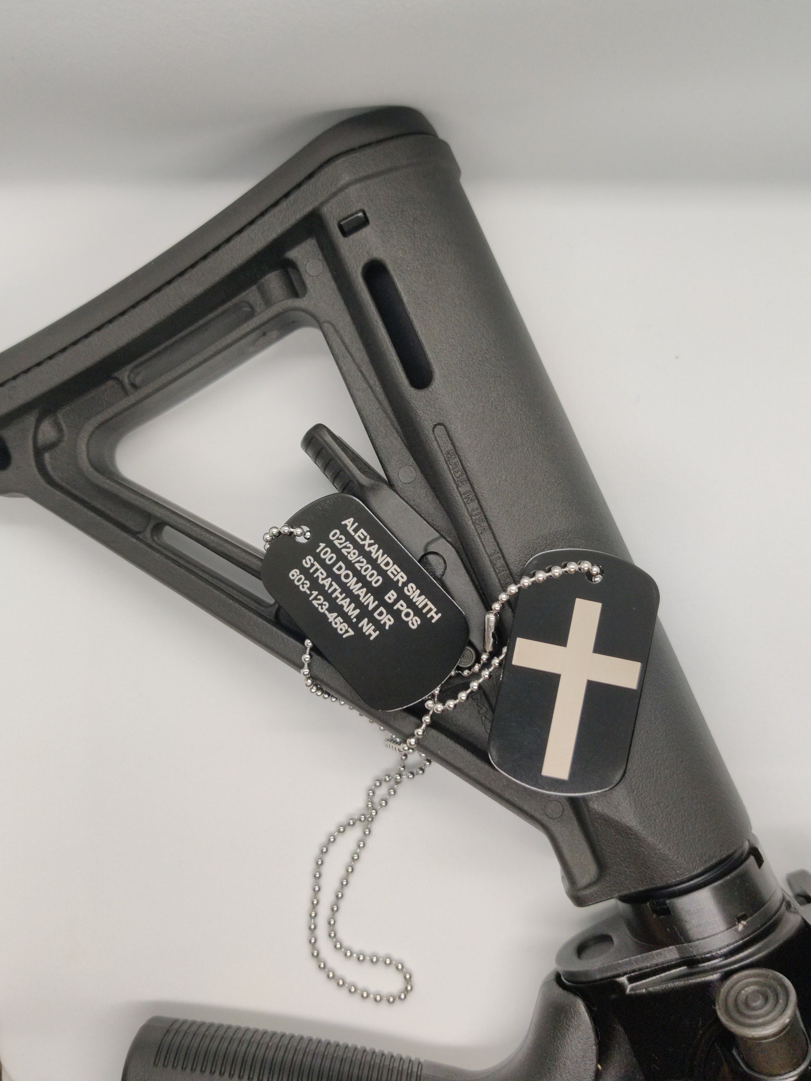 Custom Military Dog Tag Black Oxide Aluminum Tags With Stainless Steel ...