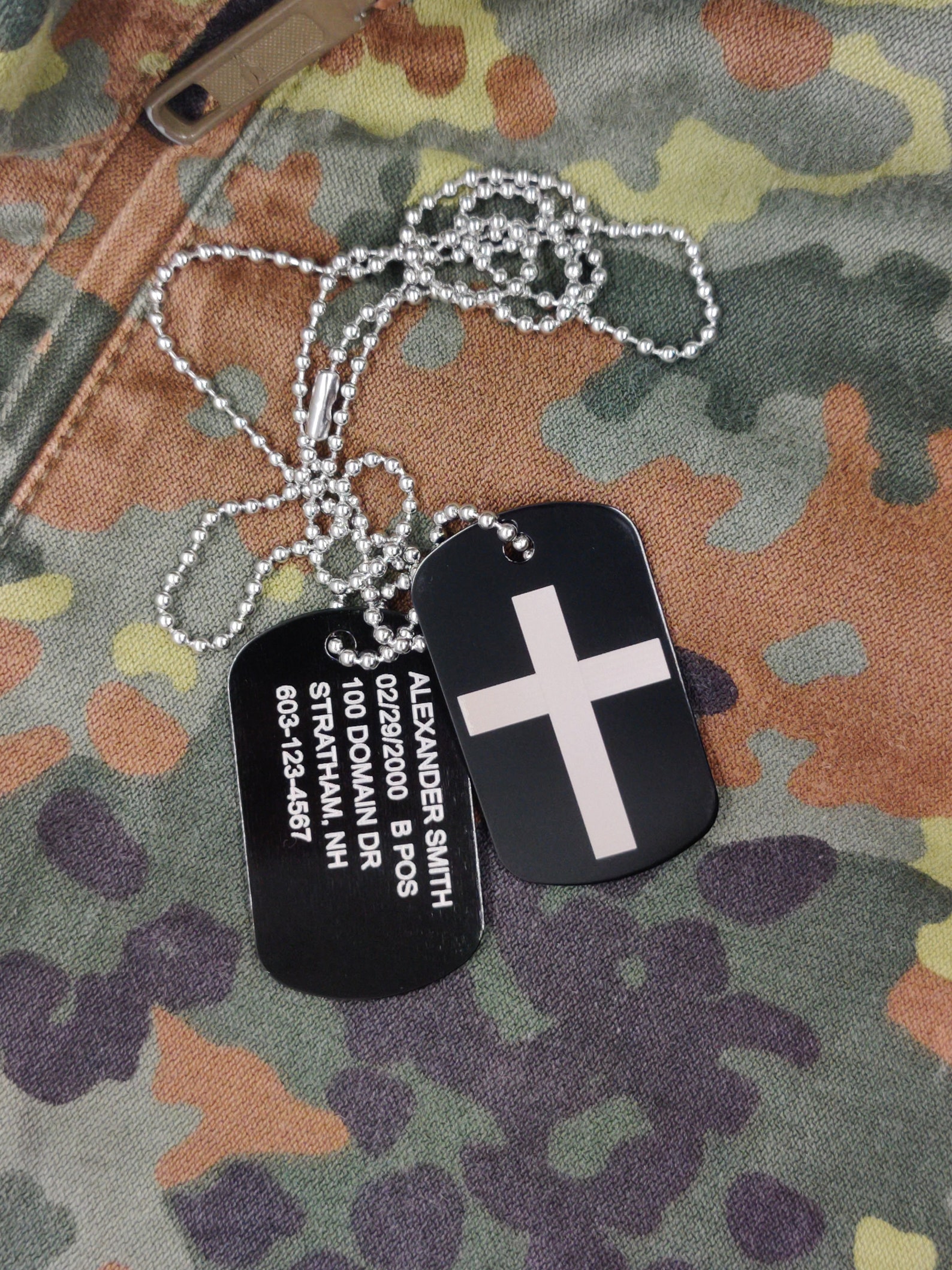 Custom Military Dog Tag Black Oxide Aluminum Tags With Stainless Steel ...
