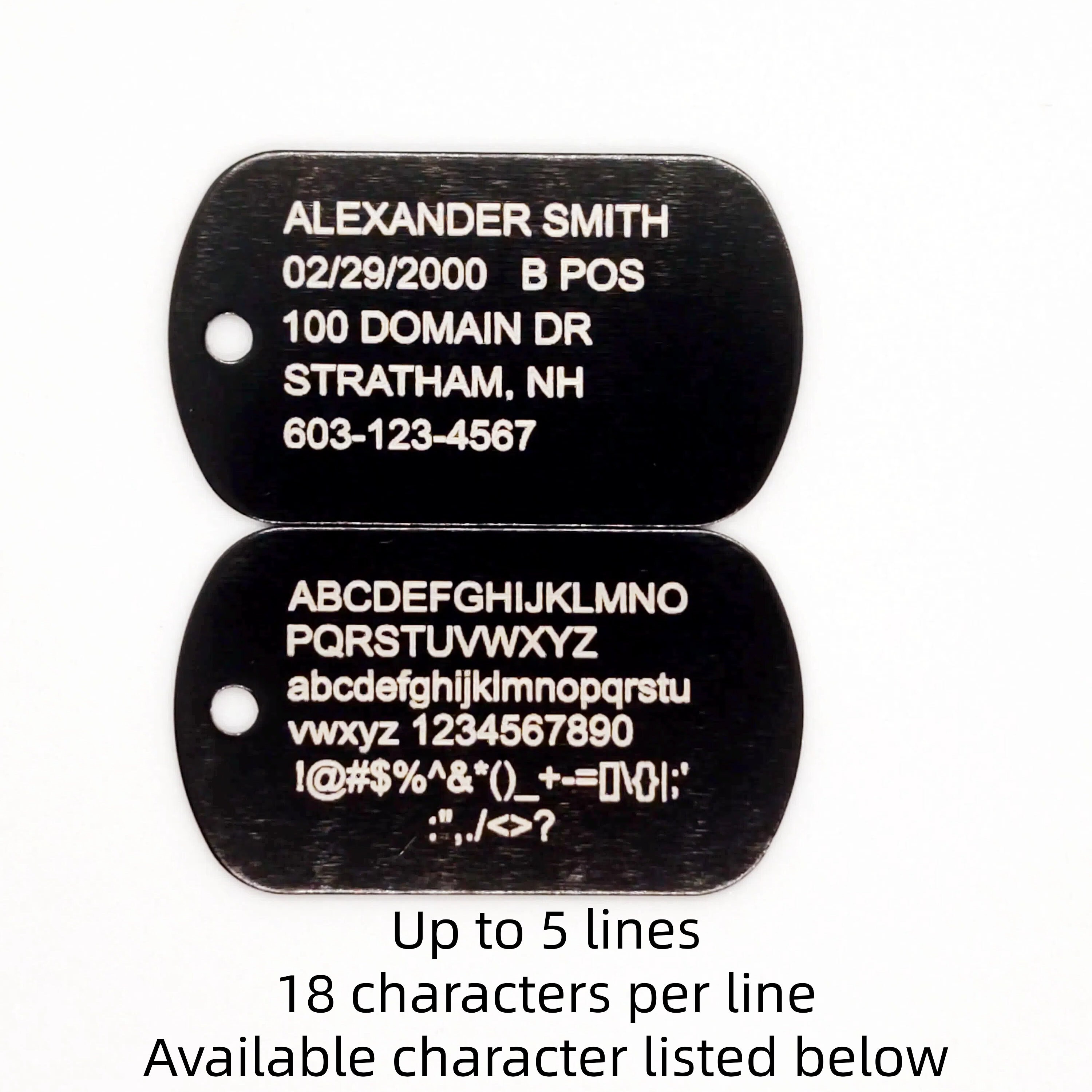 Custom Military Dog Tag Black Oxide Aluminum Tags With Stainless Steel ...