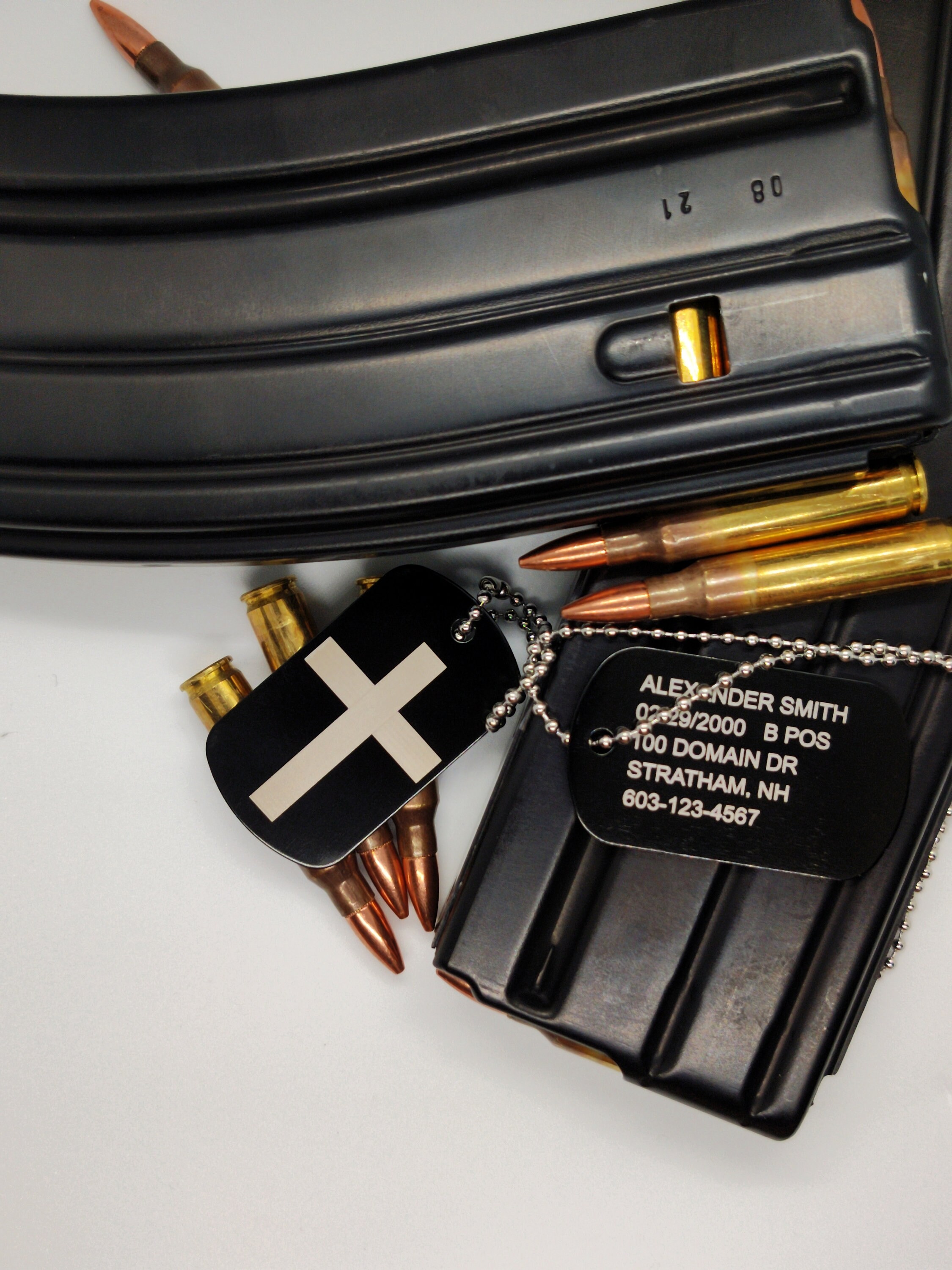 Custom Military Dog Tag Black Oxide Aluminum Tags With Stainless Steel ...