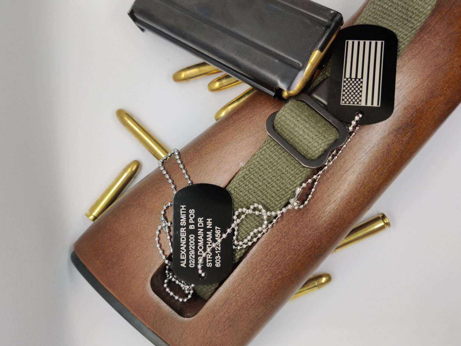 Custom Military Dog Tag Black Oxide Aluminum Tags With Stainless Steel ...