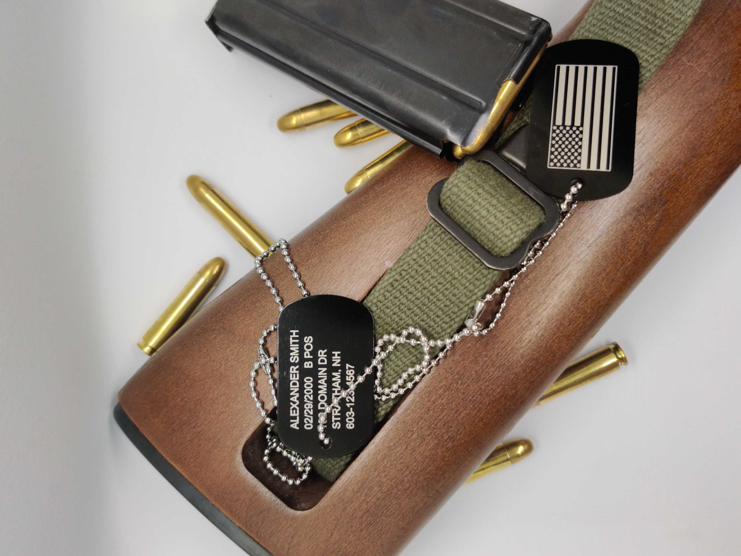 Custom Military Dog Tag Black Oxide Aluminum Tags With Stainless Steel ...