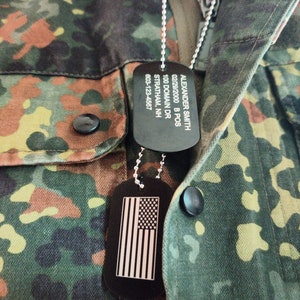 Custom Military Dog Tag Black Oxide Aluminum Tags With Stainless Steel ...