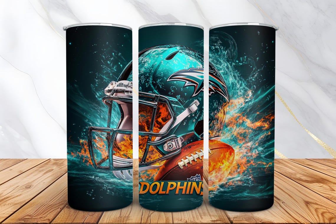 Dolphin Football Tumbler Wrap Football Sports Team Png Sports Png ...