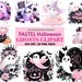 Pink Pastel Goth Halloween Ghost PNG Bundle -cute Spooky Kawaii Ghost ...