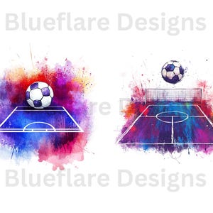 10 Watercolor Football Clipart, Soccer Clipart, Clipart Bundle ...