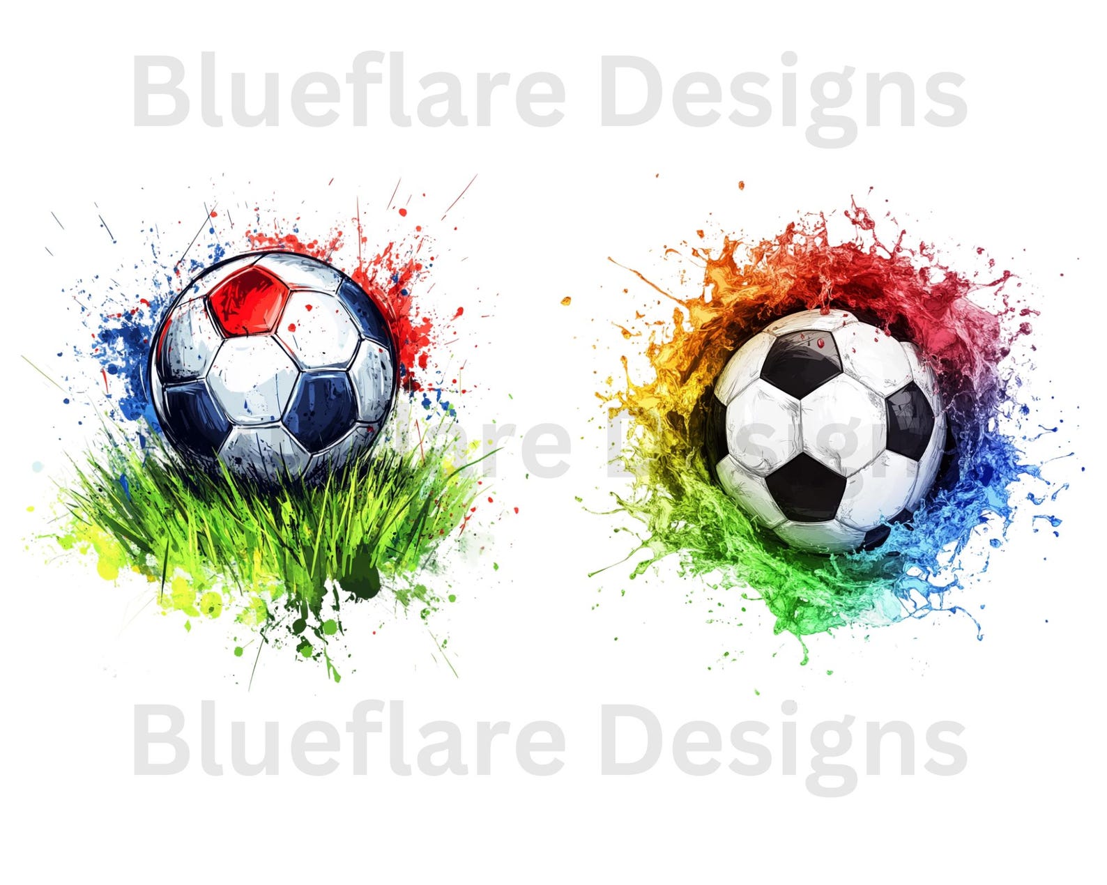 10 Watercolor Football Clipart, Soccer Clipart, Clipart Bundle ...