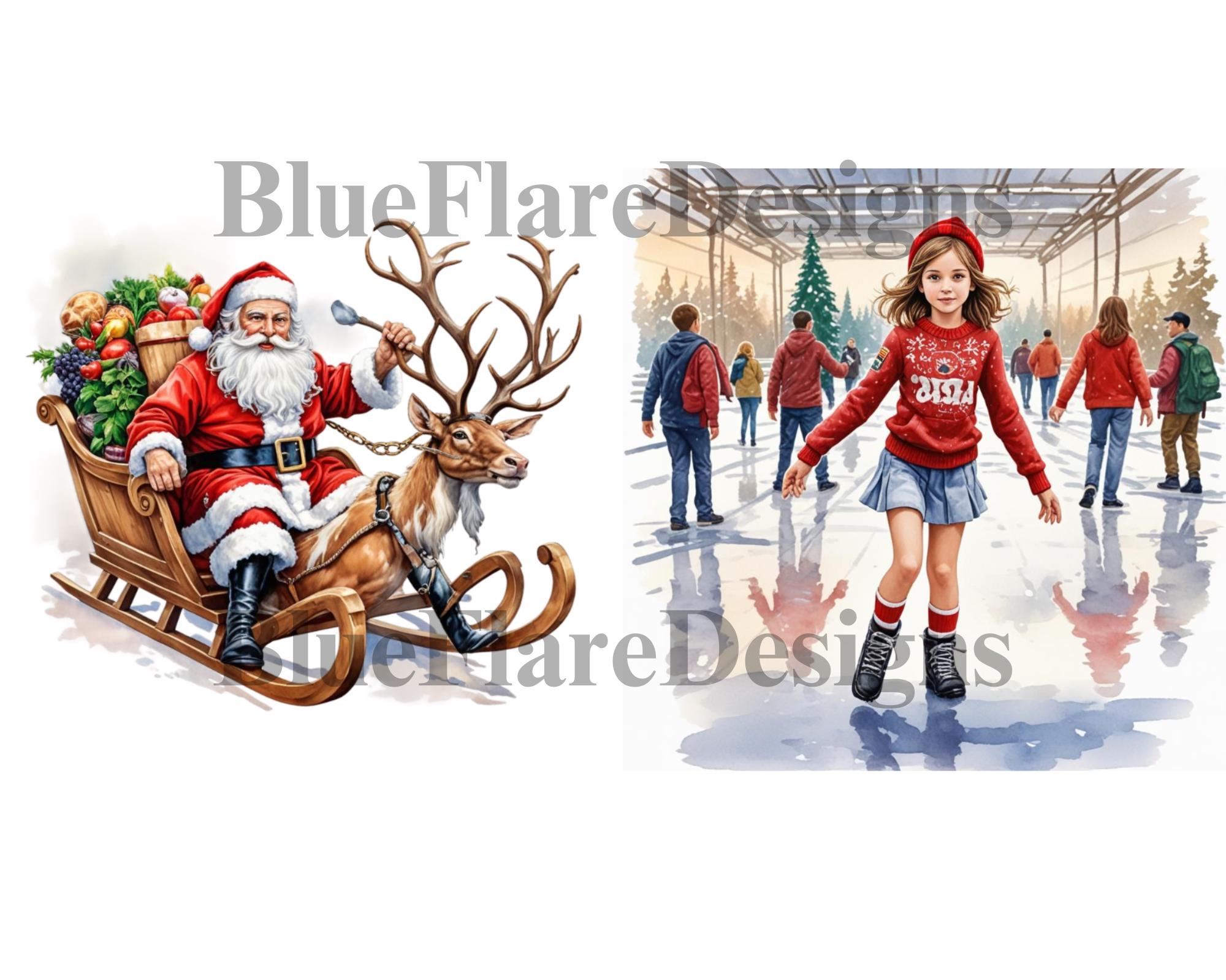 Christmas Clipart, Santa PNG, Christmas Village, Reindeer PNG ...