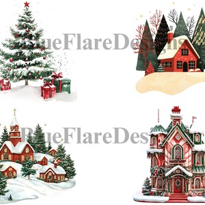 Christmas PNG Bundle, Christmas Tree PNG, Christmas Village Clipart ...