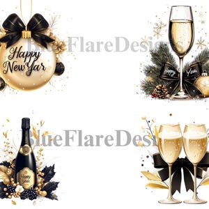 New Year Clipart, Happy New Year Clipart Bundle, New Years Eve Clipart ...