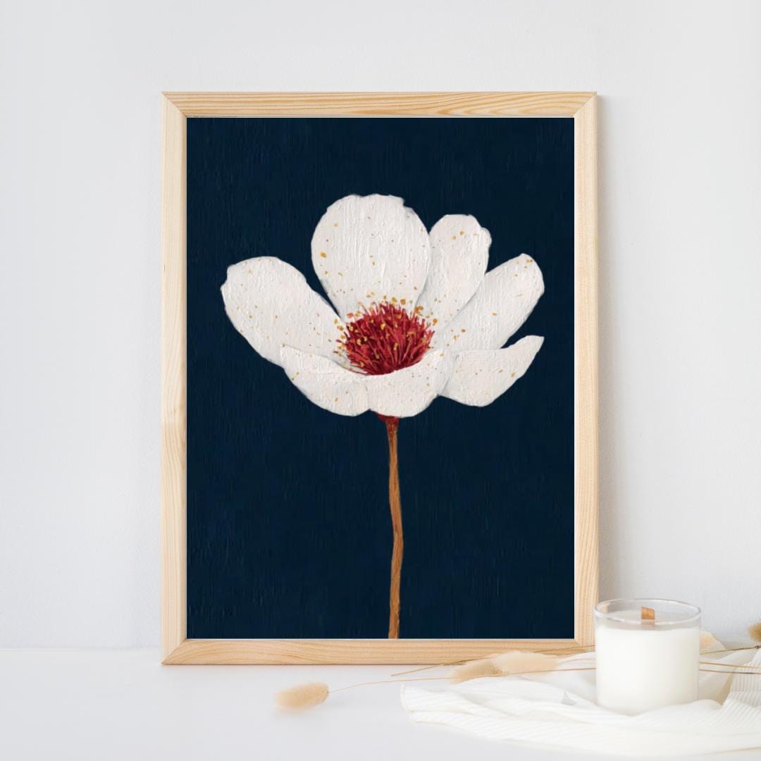 Minimalist Flower Print -printable Botanical Wall Art -modern Folk Art ...