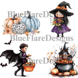 Halloween Png Bundle, Cocktail Clipart, Vampire Bat, Cute Ghost Png ...