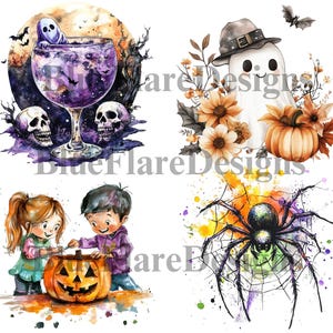 Halloween Png Bundle, Cocktail Clipart, Vampire Bat, Cute Ghost Png ...